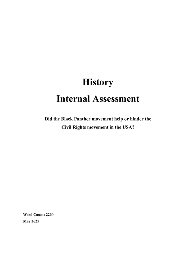 History IA Exemplars | RevisionDojo