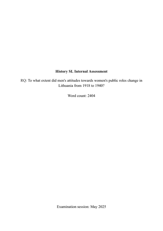History IA Exemplars | RevisionDojo
